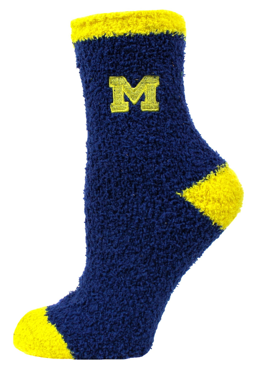 Officially Licensed Michigan Wolverines Fuzzy Socks - Cozy Up on Game ...